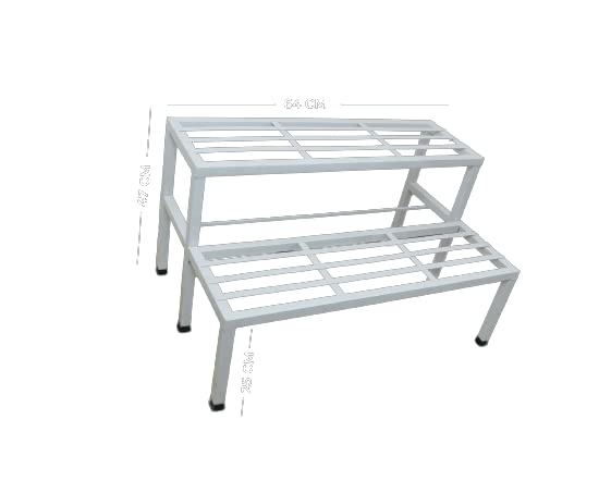 National Industries 2 Step Garden Plant Stand, Metal Step Flower Pot ...