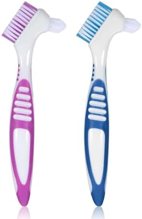 2 Pcs Denture Brush Set, Portable Retainer Cleaning Toothbrush with ...