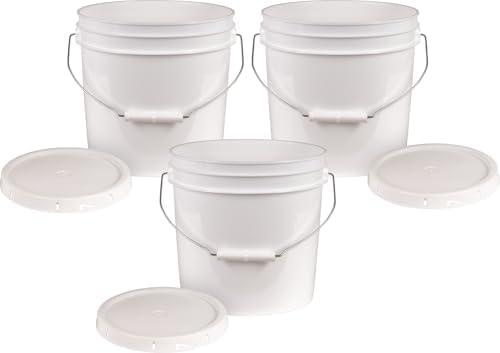 Amazon.com: 2 Gallon Bucket with Screw Top Lid & Handle Food Safe HDPE ...