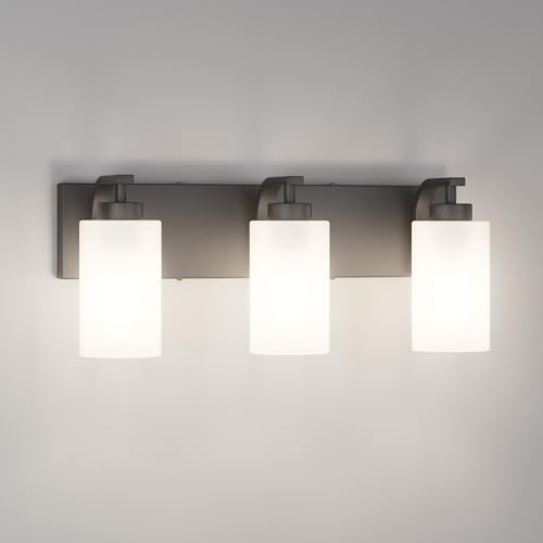 Tipace 3-Light Modern Black Bathroom Vanity Light Fixtures Over Mirror ...