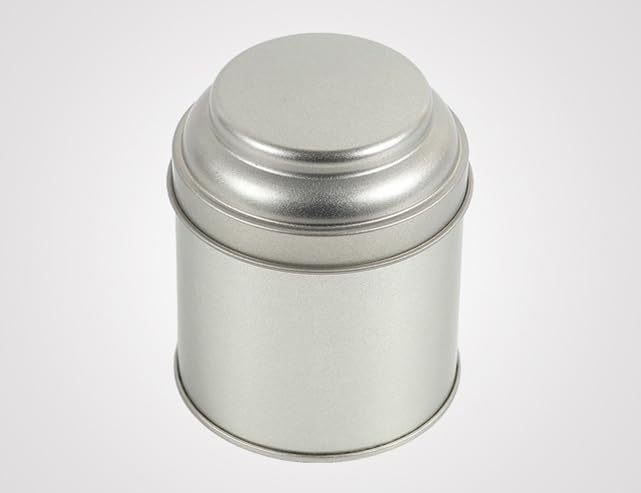 Amazon.com: Silver Tea Tin Canister with Airtight Double Lids Round Tin ...