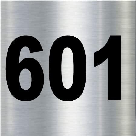 Number Plate 601 Room, Door No,Rack Numbers Warehouse, Steel Brushed ...