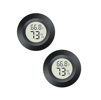 Amazon.com: 2pcs Mini Hygrometer Thermometer Indoor Outdoor Round ...
