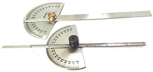 Buy Stainless Steel Protractor 0-180 degrees Machine Tools ((Set of ...