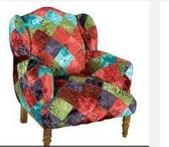 Velvet Patchwork Chair : Amazon.co.uk: Home & Kitchen