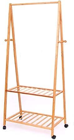 SHRAV Teak Wooden Multipurpose Clothes Rack/Hanger/Stand & Rail with ...
