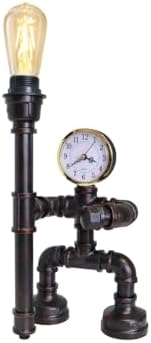 Vintage Industrial Water Pipe Table Lamp Steampunk Rustic Iron Gauge ...