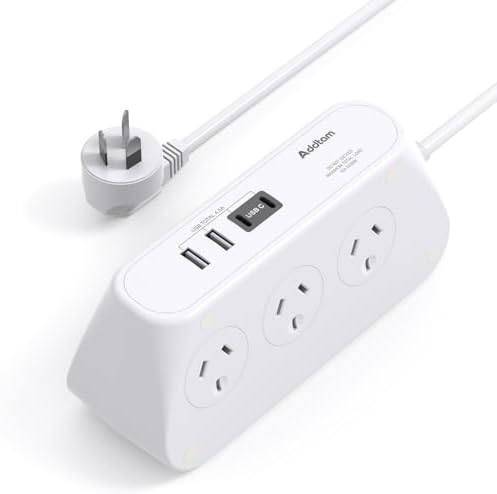 HEYMIX Power Strip With 20W USB-C Fast Charging, 3-Outlet Surge ...