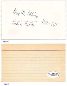 Amazon.com: Ray Collins Autographed Photo - Red Sox 3x5 Index Card JSA ...