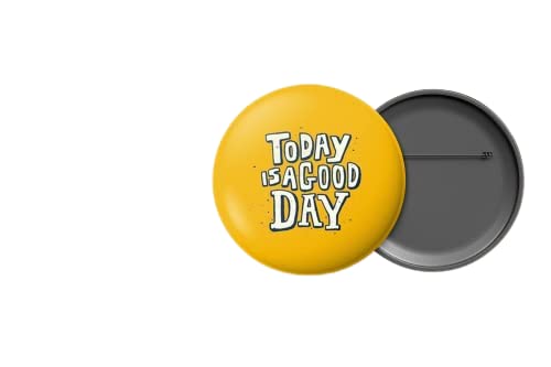 ARIES BLACK TODAY IS GOOD DAY | Pin Badges With Customized Glossy ...