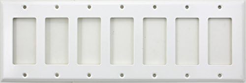 Stamped Steel Smooth White 7 Gang Wall Plate - 7 GFI/Rocker Opening ...