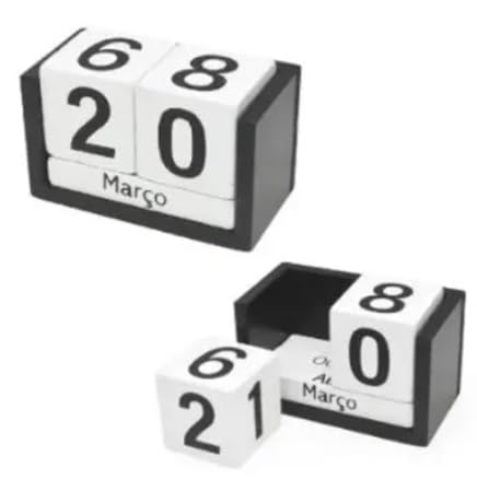 Calendário Cubos Ecológico de Mesa Permanente de Madeira | Amazon.com.br