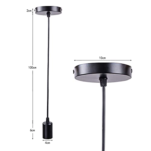Sevenpers Pendant Light Fitting, E27 Metal Ceiling Rose Pendant Light ...