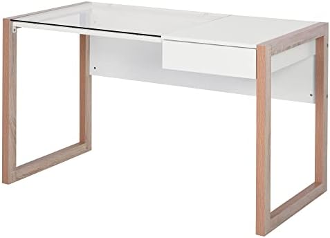 HOMCOM Bureau Informatique Table de Travail Ordinateur avec Grand ...