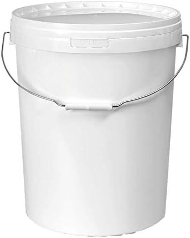 25 LITRE PLASTIC BUCKET WITH LID AND METAL HANDLE, HARD WEARING BUCKET ...