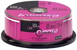 Intenso CD-R Rohlinge 800MB, multispeed, Spindel, 25er Cakebox: Amazon ...