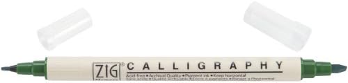 Amazon.com: Zig Memory System Calligraphy Dual Tip Marker, Pure Green ...