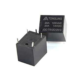 2 PC 20A Petit Relais électromagnétique T78 5 V/12 V/24 V DC Charge 5 ...