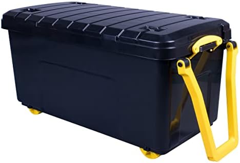 Really Useful Plastic Storage Box 160 Litre Wheeled trunk in Black ...