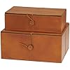 Amazon.com: Deco 79 Leather Handmade Decorative Box Storage Decorative ...