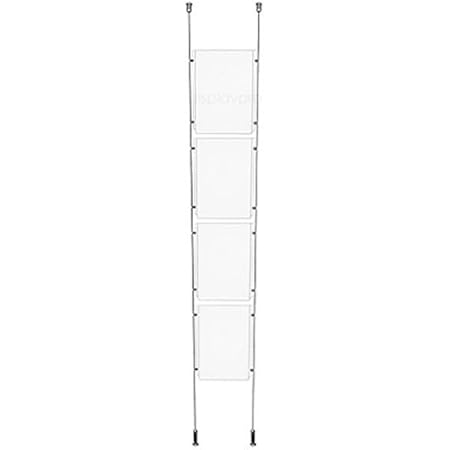 1x4 A4 Wire Cable Window Display Acrylic Poster Holder Shop Sign System ...