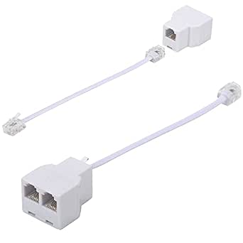 Phone Line Splitter,Telephone Splitter,with RJ11 6P4C Plugs,Suitable ...