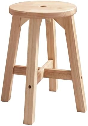 Amazon.com: Lestar Wooden Stool, Solid Wood Round Stools : Home & Kitchen