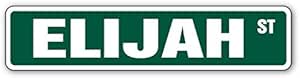 Amazon.com: Cortan360 Elijah Street Sign Childrens Name Room Sign ...