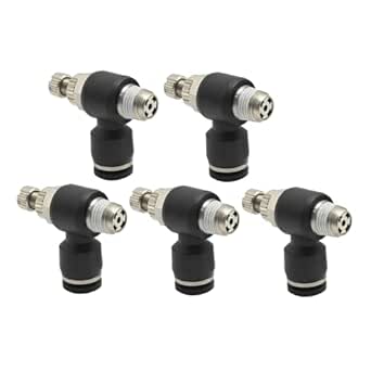 MDEOOSKY 5PCS 6MM OD x 1/8 inch Male Air Flow Control Valve, Pneumatic ...