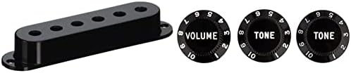 Amazon.com: Fender Stratocaster Pickup Cover Set of 3 - Black & Strat Knobs, One Volume, Two ...