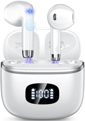 Wireless Earbuds, In Ear Headphones Bluetooth 5.3 with HiFi Stereo Deep ...