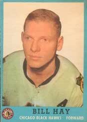 1962 Topps Regular (Hockey) Card# 35 Bill Hay of the Chicago Black ...