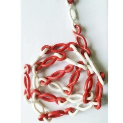 SAFEYURA "S" Hook Plastic /PVC Barrier/Barricading Chain, 10 m, Red and ...