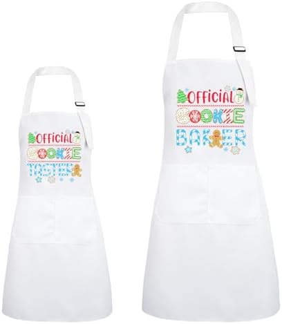 Amazon.com: Claswcalor 2 Pack 100% Cotton Parent and Child Aprons ...