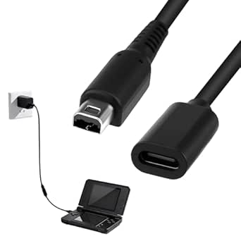 Amazon.com: TNJPSEK 3DS USB-C Charger Cable, 7" Type-C Female Power ...
