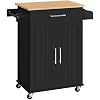 Amazon.com: Yaheetech Kitchen Island on Wheels with Storage Cabinet ...