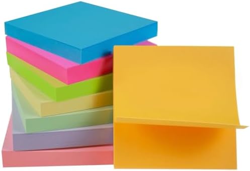 Amazon.com : Sticky Notes 3x3 Inches, 8 Pads, 800 Sheets, 8 Color ...
