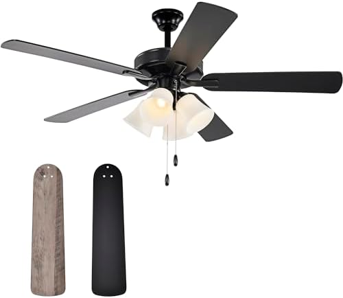 Amazon.com: 52” Ceiling Fans with Lights and Remote Control, Wood ...