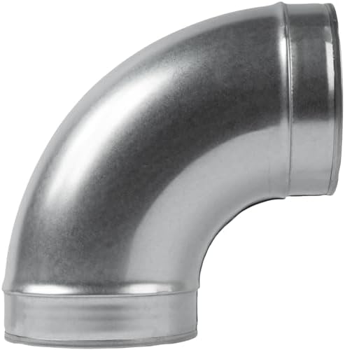 ECOPRO VENT 6" Inch 90˚ Degree Galvanized Steel Duct Elbow - Pressed ...