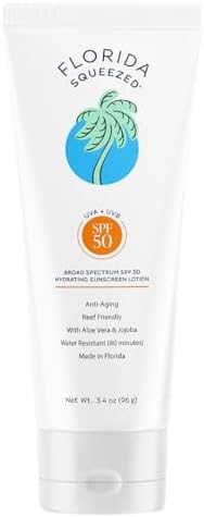 Amazon.com : Florida Squeezed SPF 50 Hydrating Sunscreen Lotion | 3.4 ...