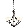 Kichler Dover 5-Light Chandelier in Antique Brass, Alabaster Swirl ...