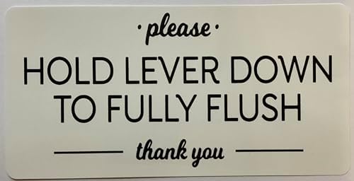 Amazon.com: PACK OF 2 -PLEASE HOLD LEVER DOWN TO FULLY FLUSH STICKER ...