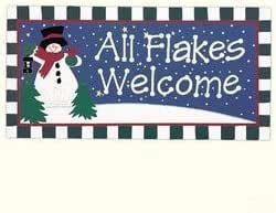 Amazon.com: Wood ''All Flakes Welcome'' Door Sign : Home & Kitchen