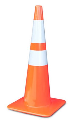 Lakeside 2825-7-MM Tri-Glo PVC Trimline Traffic Safety Cone with 6" and ...