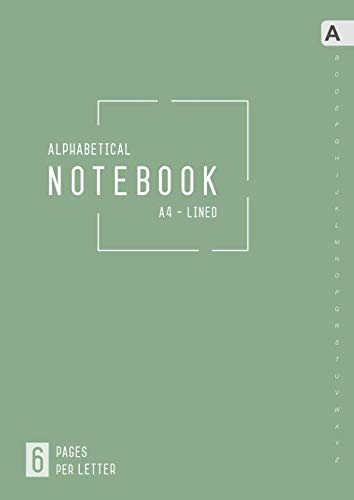 Alphabetical Notebook A4: 6 Pages per Letter | Lined-Journal Organizer ...