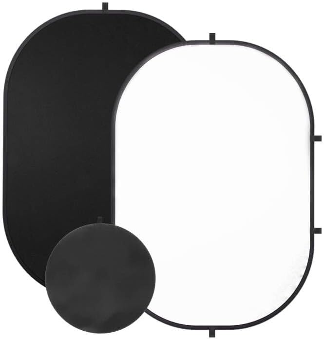 SEDGEWIN Black White Backdrop 5x7ft, 2 in 1 Collapsible Reversible ...