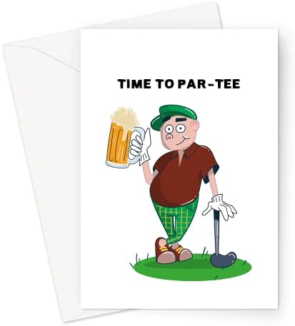 Amazon.com : Time To Par-Tee Greeting Card | Funny Golfing Birthday ...