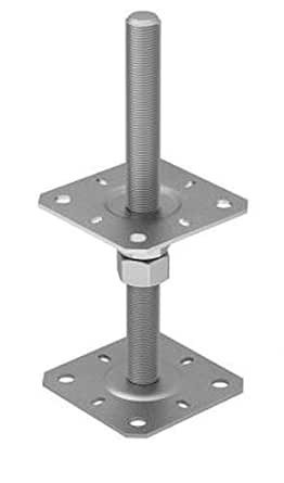Heavy Duty Galvanised Adjustable Bolt Down Post Support 80 x 80 x 250mm ...