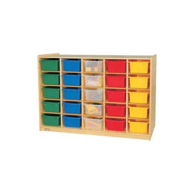 Amazon.com: Childs Play Hardwood Mobile 25 Cube Storage Unit with ...