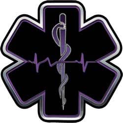 Amazon.com: Purple EMT EMS Star Of Life With Heartbeat - 6" h ...